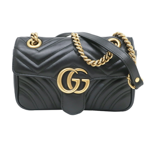Gucci | Bags | Gucci Gg Marmont Mini Chain Shoulder Bag Black | Poshmark